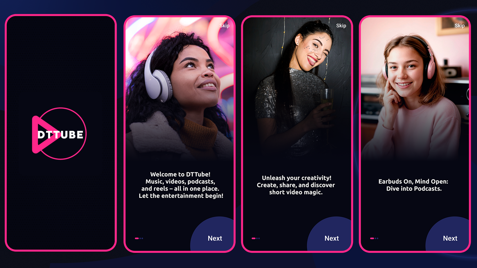 DTTube - Video-Reels-Podcast-Radio-Music Flutter App Android-iOS-Web with Admin Panel YouTube ...